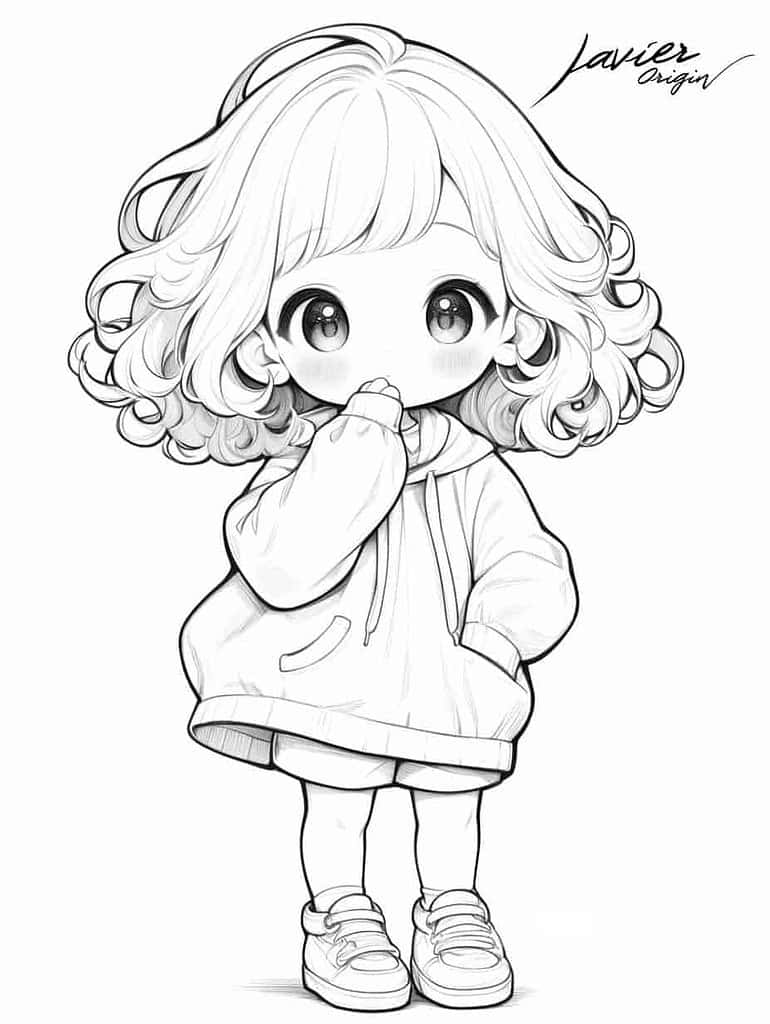 Muñecas Kawaii para colorear e imprimir. Manualidades de dibujo.