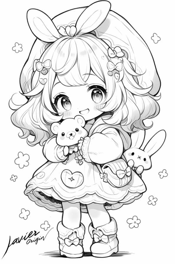 Chicas Anime Para Colorear Dibujos De Personajes Y Niñas Kawaii
