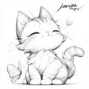 Dibujos De Gatos Bonitos Y Sencillos Para Colorear E Imprimir Kawaii